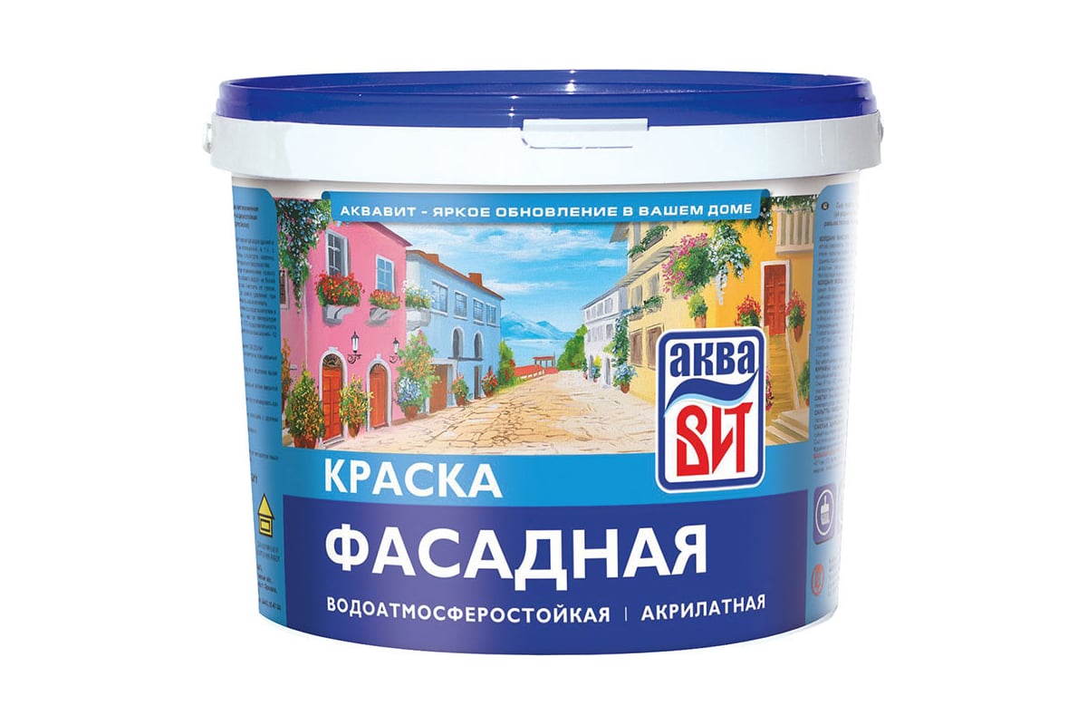 Фасадная краска АкваВит ВАК-25 супербелая, 20 кг 38154 - выгодная цена ...