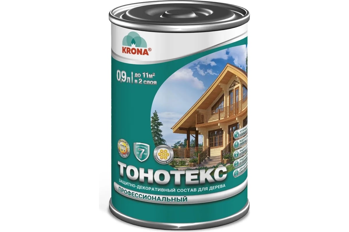Защитно-декоративный состав для дерева KRONA Тонотекс палисандр-мокко ...
