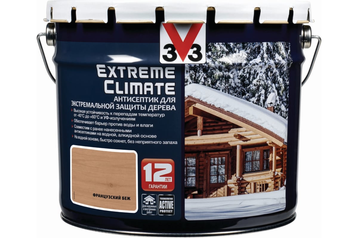 Акриловый антисептик для дерева V33 EXTREME CLIMATE матовый ...