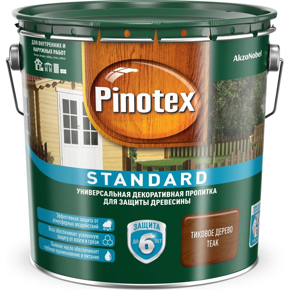 Универсальная декоративная пропитка для защиты древесины PINOTEX ...