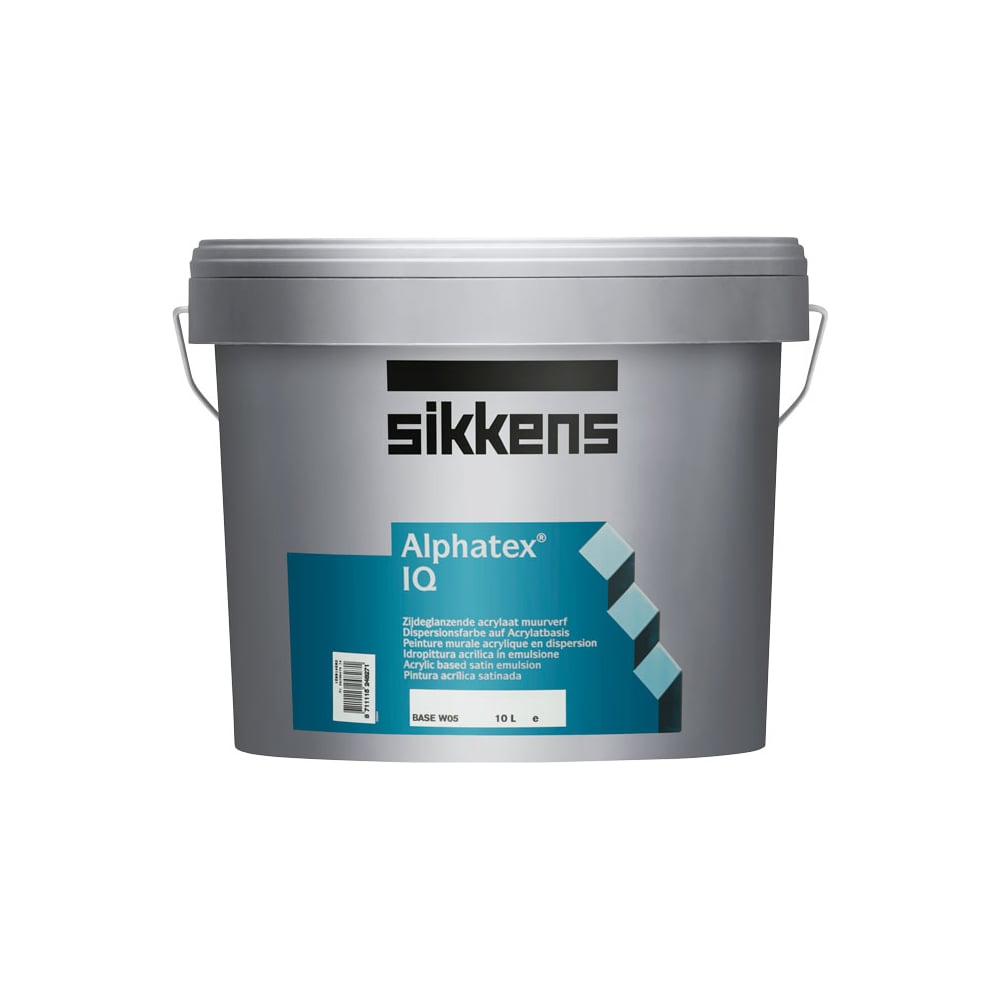 Краска SIKKENS ALPHATEX IQ SI универсальная особопрочная для мин. поверхностей, п/мат, BS N00 0 ...
