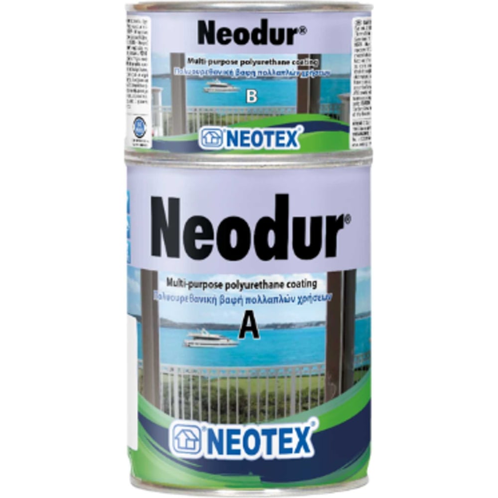 Двухкомпонентная алифатическая краска NEOTEX NEODUR A+В 5кг серый RAL ...