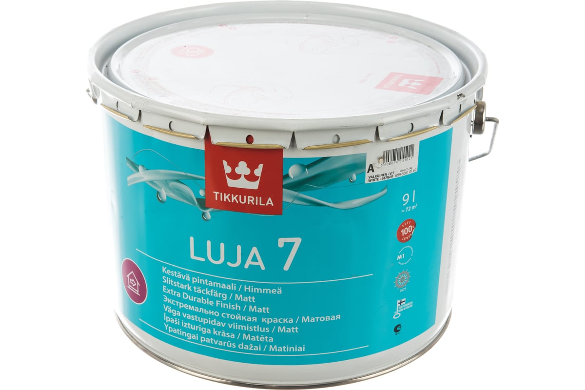 Краска Tikkurila LUJA 7 антигрибковая для влажных помещений, матовая ...
