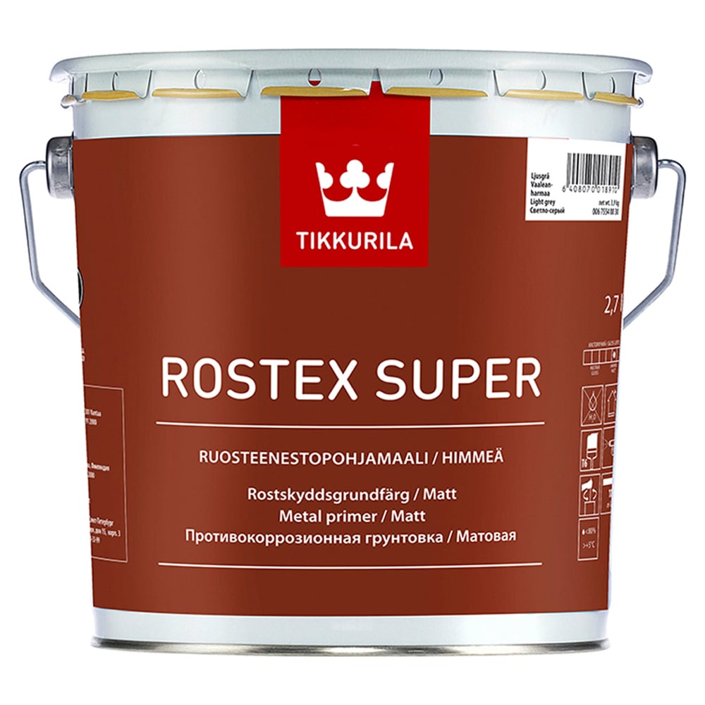 Грунтовка TIKKURILA ROSTEX SUPER для металла противокоррозийная ...