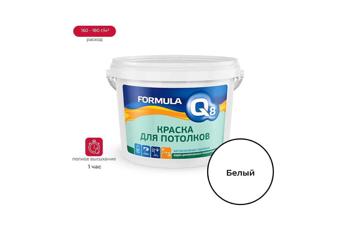 Краска в/д для потолков Престиж 5 кг 3 FORMULA Q8 204027 - выгодная ...