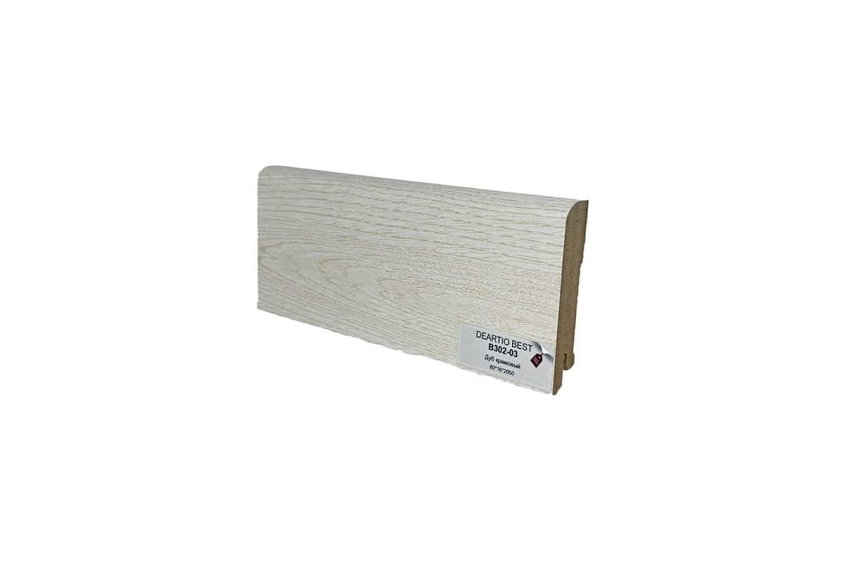 Плинтус напольный Deartio МДФ B302-03 Дуб кремовый 80x16x2050 мм P.1.4 ...