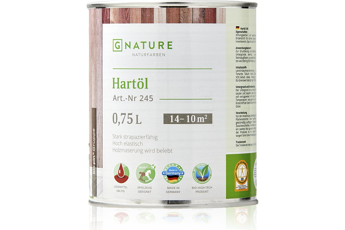 Твердое масло Gnature 245 Hartol, цвет: GN 2019, 0.75 л 2450075CGN2019 ...
