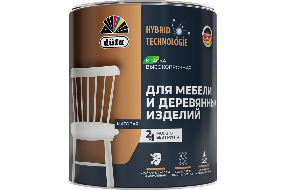Краска Dufa для мебели и деревянных изделий база 1 0,75 л МП00-012543 ...