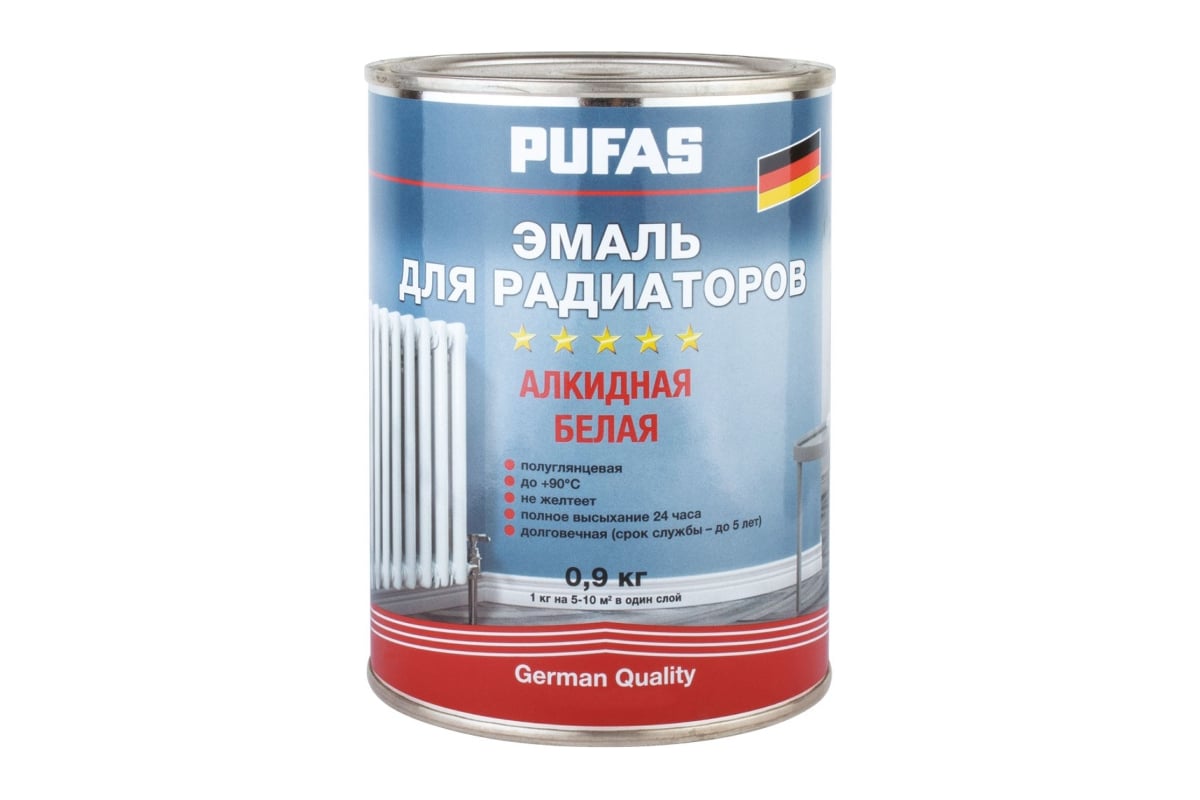 Эмаль для радиаторов Pufas белая 0,9кг тов-212154 - выгодная цена ...