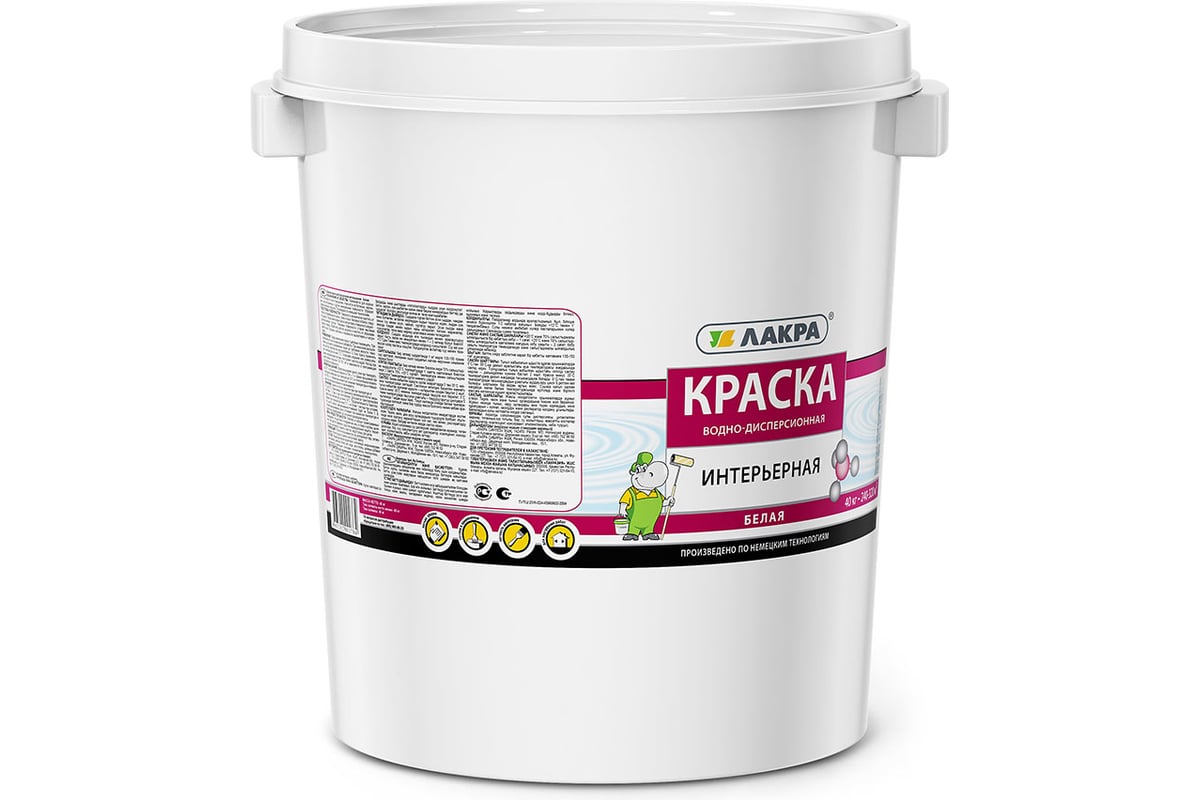 Интерьерная краска Лакра белая, 40 кг 90001156156 - выгодная цена ...