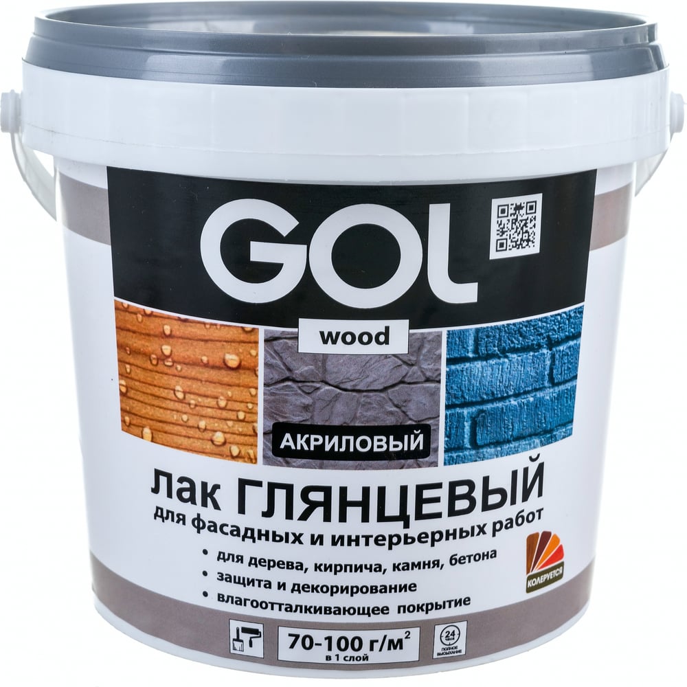 Акриловый глянцевый лак PALIZH GOL бесцветный, 0.9 кг 11590418 ...