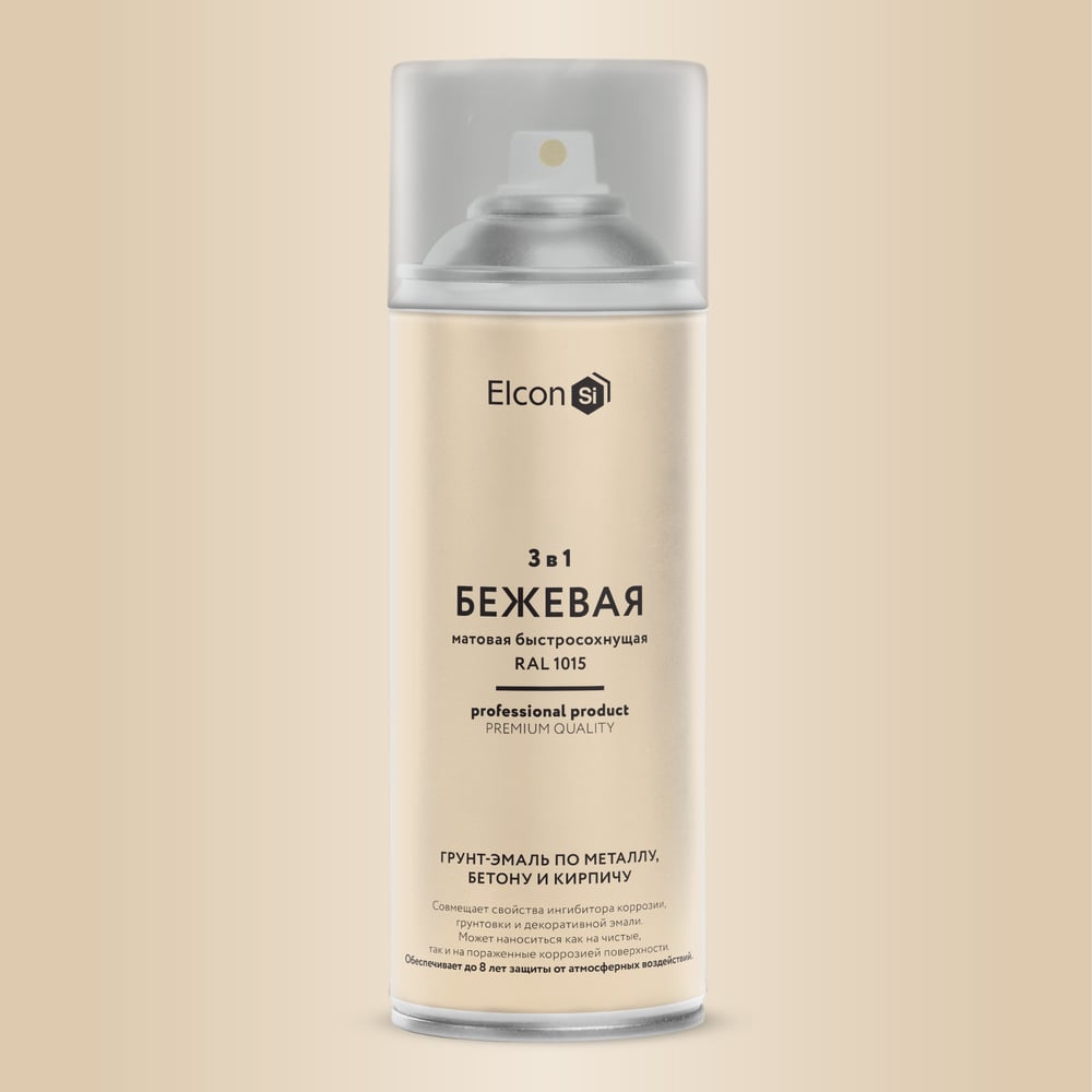 Грунт-эмаль по ржавчине 3 в 1 Elcon матовая бежевая 520 мл аэрозоль 00-00462638 - выгодная цена ...