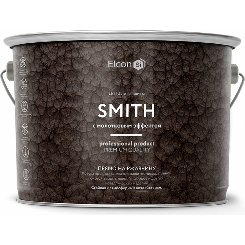Кузнечная краска Elcon Smith с молотковым эффектом золото 10кг 00-00002843 - выгодная цена ...
