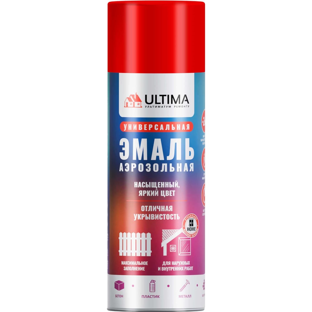 Аэрозольная флуоресцентная краска Ultima красная, 520 мл ULT102 ...