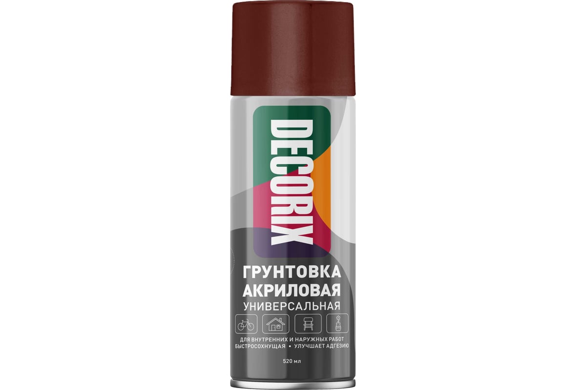 Аэрозольная грунтовка по ржавчине Decorix 400 мл, красно-коричневая 0108-11 DX - выгодная цена ...