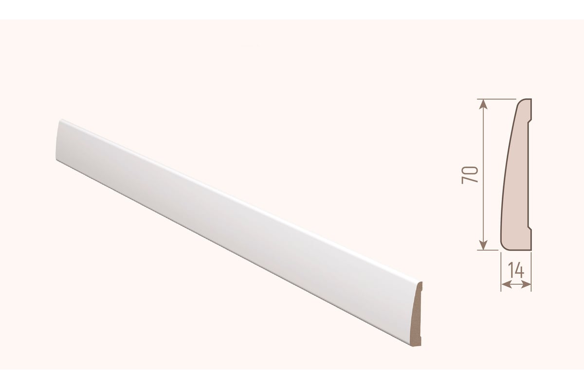 Наличник Стильный Дом С-003-14-070 МДФ 6 шт., 2200 мм, цвет белая эмаль ...