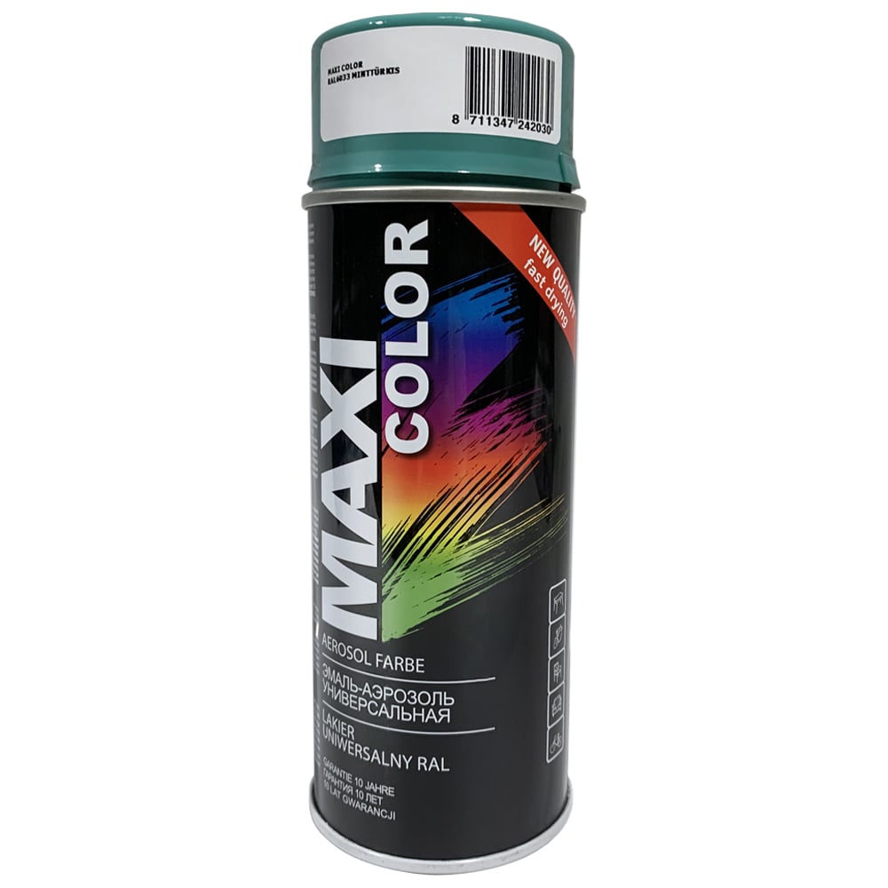 Эмаль-аэрозоль MAXI COLOR мятно-бирюзовая 0,4 л 6033MX - выгодная цена ...