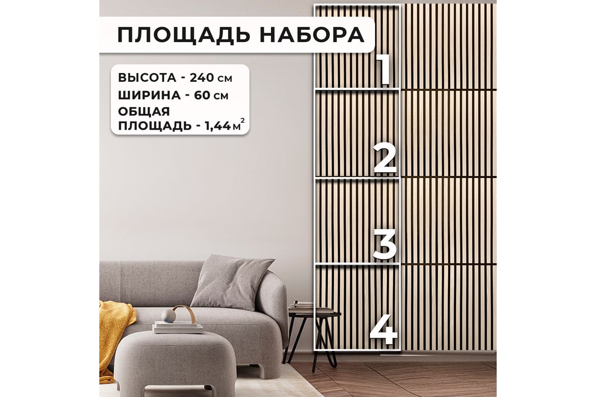 Стеновые панели реечные Verol Дуб 18 4 штуки СП0018/4 шт - выгодная ...