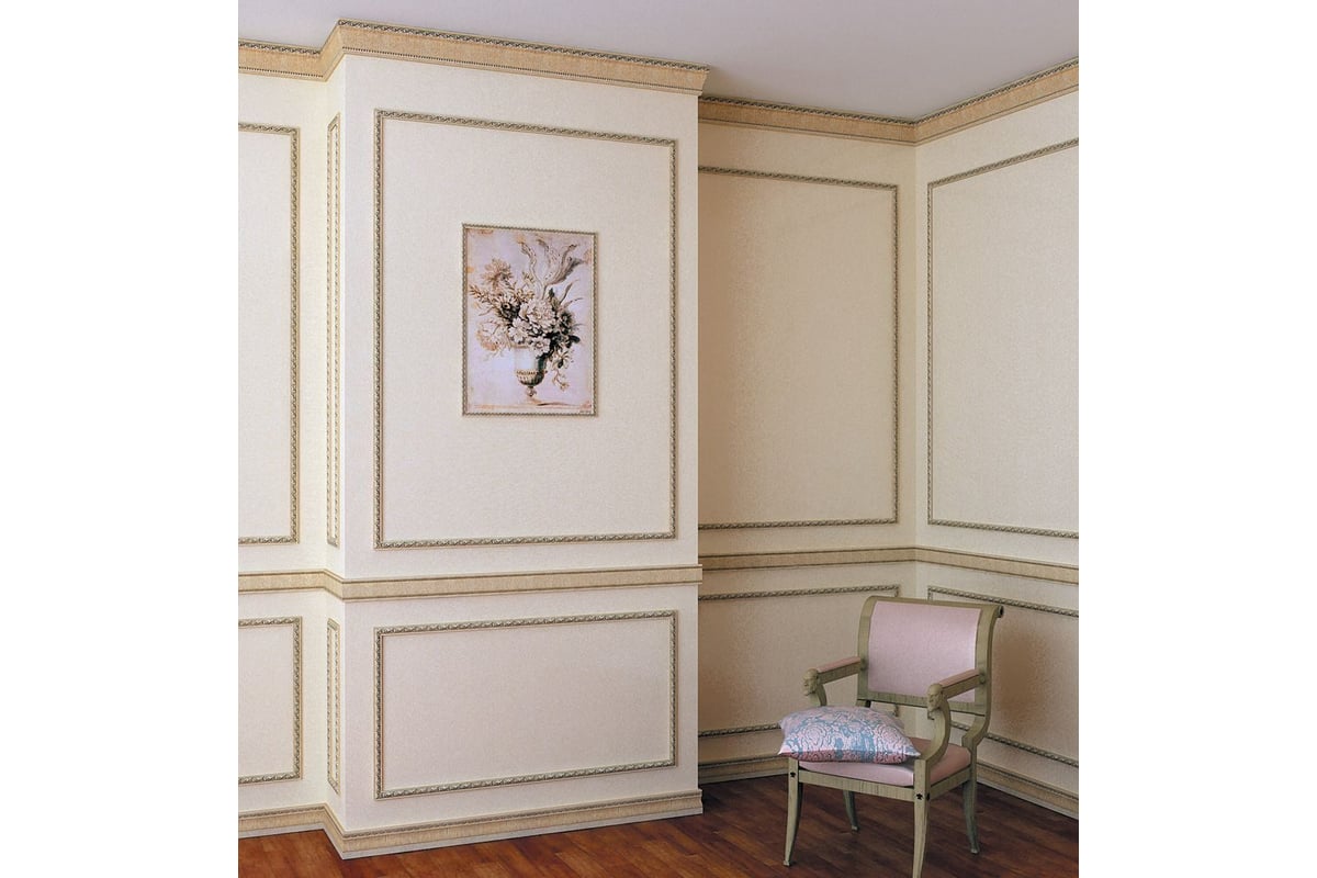 Плинтус Cosca Decor интерьерный багет, 95x14x2400 мм, Дуб белёный ...