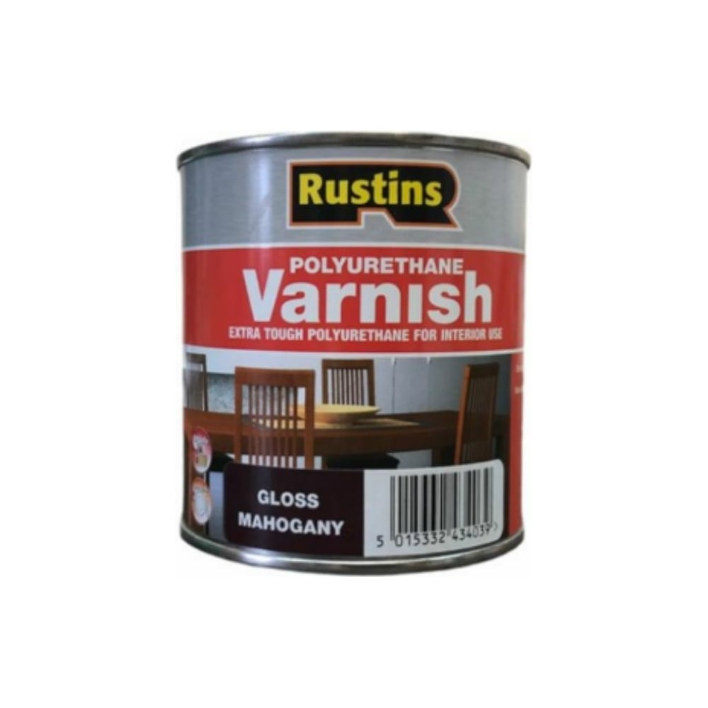 Полиуретановый лак Rustins глянцевый, Poly Varnish Gloss Mahogany, цвет ...