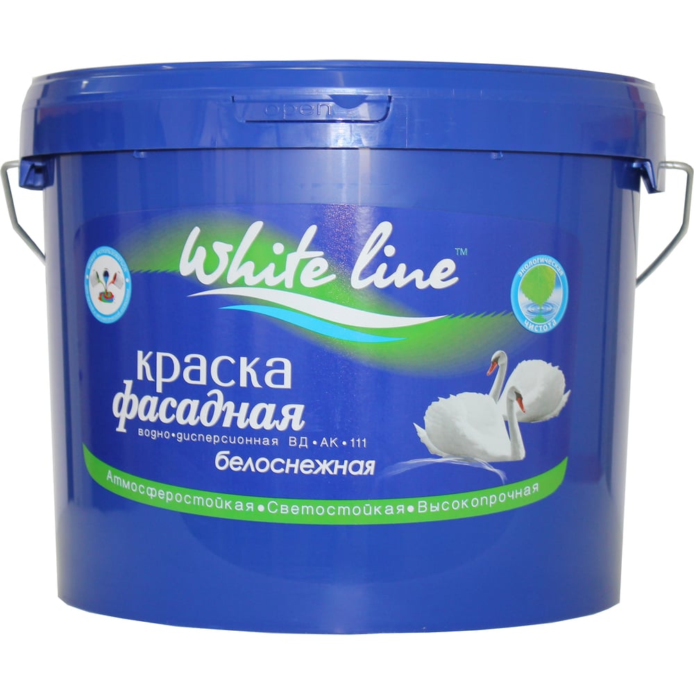 Фасадная краска White Line ВД, супербелая, ведро 14 кг 4660000616951 ...
