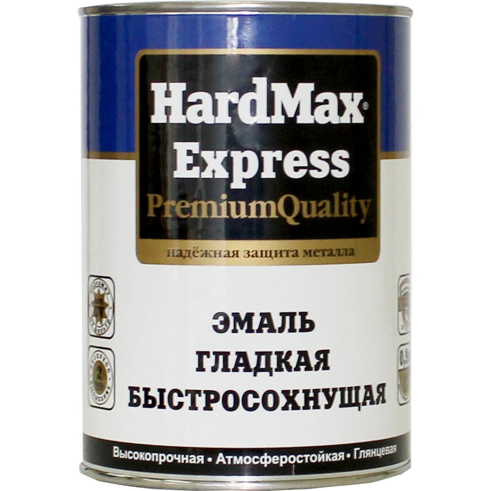 Быстросохнущая эмаль HardMax EXPRESS гладкая, зеленая, банка 0.9 кг ...