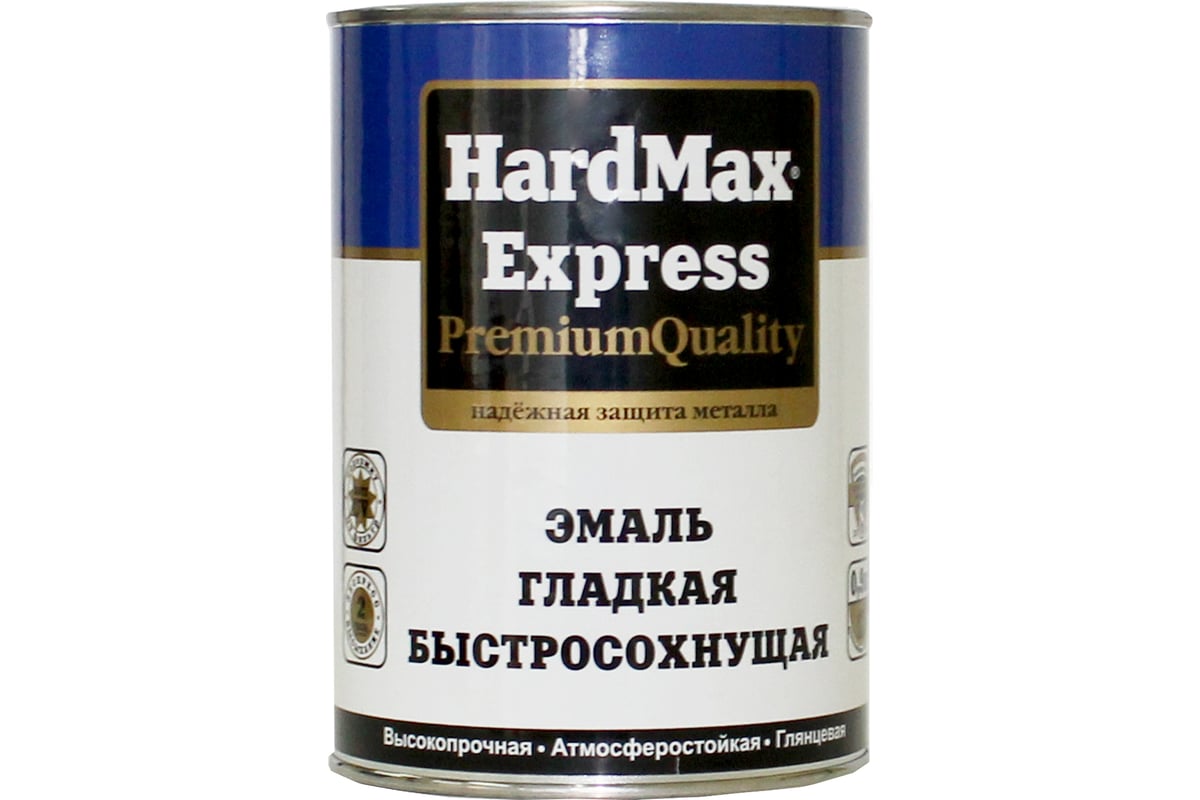 Быстросохнущая эмаль HardMax EXPRESS гладкая, зеленая, банка 0.9 кг ...