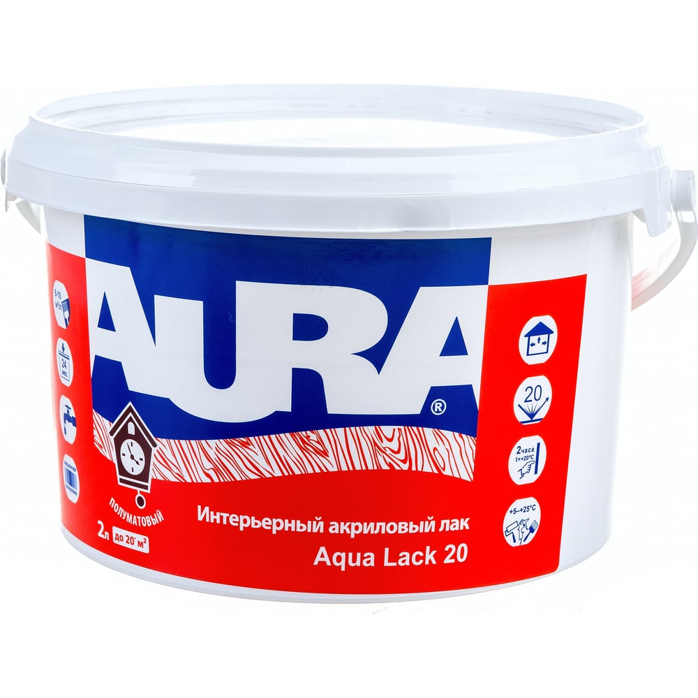Лак Aura Aqua Lack 20 2 л L0019 - выгодная цена, отзывы, характеристики ...