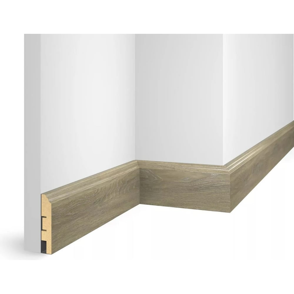 Плинтус COSCA DECOR ЕP07 NanoFlex дуб Сахара, 80x16x2400 мм, МДФ ...
