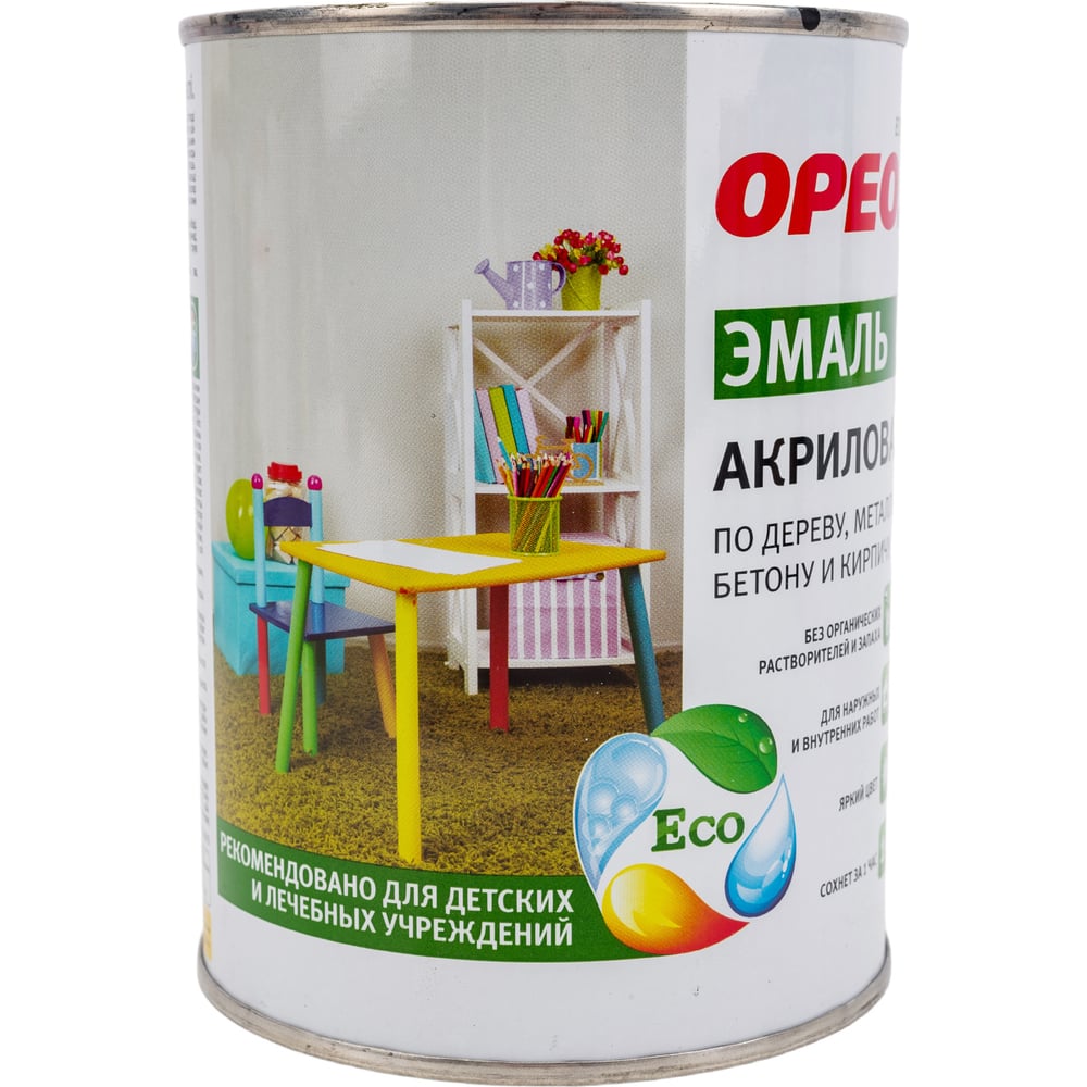 Акриловая эмаль Ореол (матовая; чёрная; 0.9 кг) 71790 - выгодная цена ...