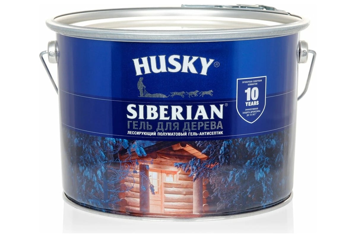 Гель-антисептик для дерева HUSKY SIBERIAN полуматовый тик 9 л 25307 ...