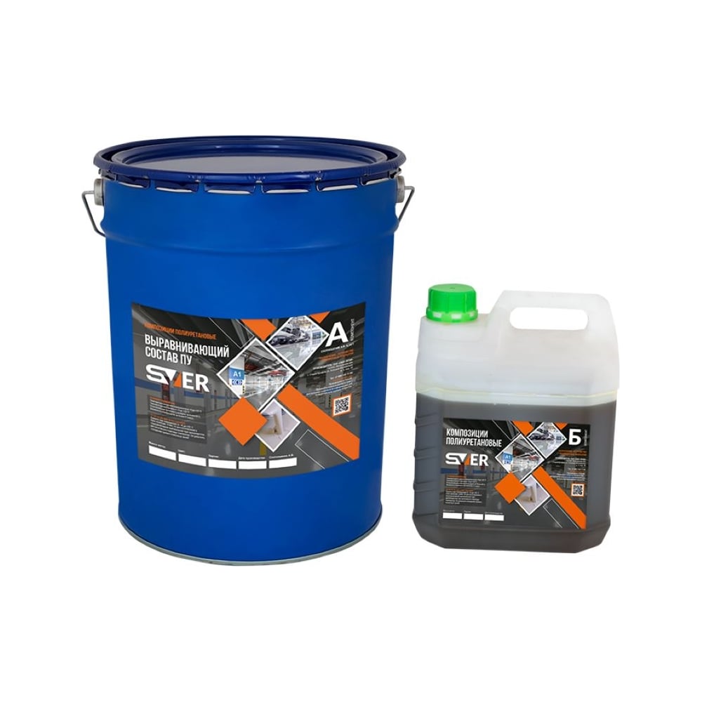 Выравнивающий состав SVER ПУ RAL 7035, 25 кг (21,5+3,5 кг) 1000128 ...