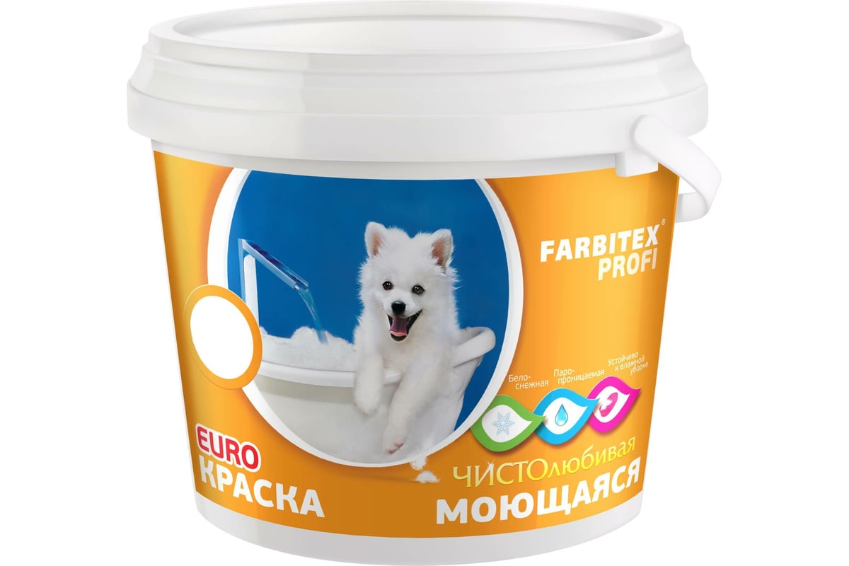 Акриловая краска FARBITEX ПРОФИ (моющаяся; 7 кг) 4300002374 - выгодная ...