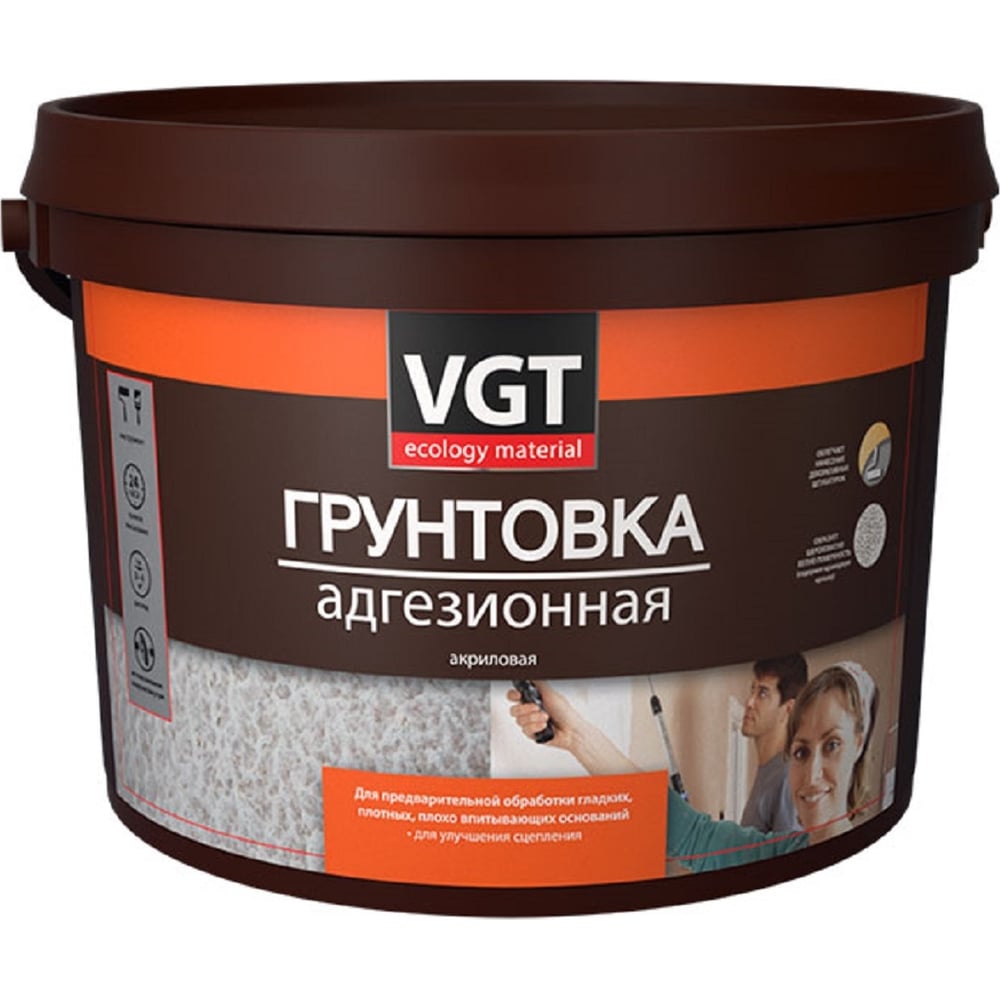 Грунт VGT ВД-АК-0301 адгезионный, ведро 8 кг 11607670 - выгодная цена ...