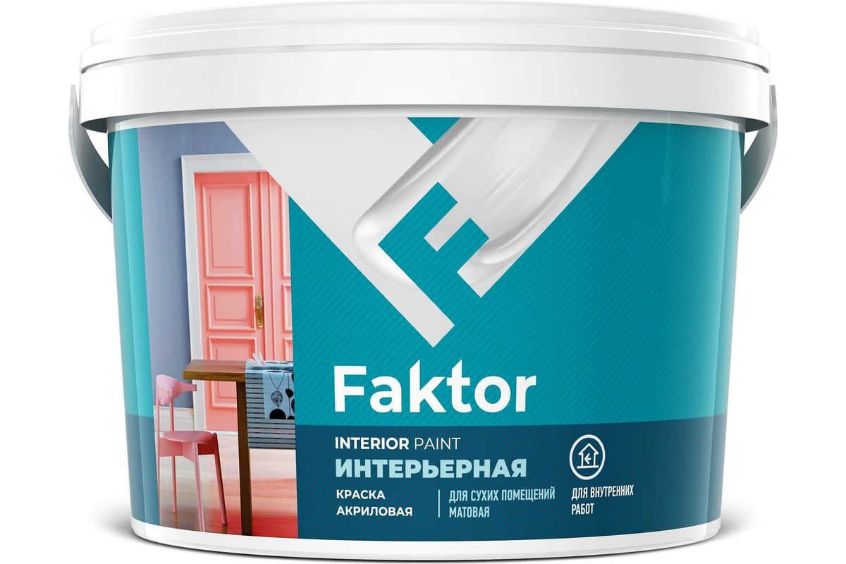 Акриловая краска ЯРОСЛАВСКИЕ КРАСКИ FAKTOR для интерьеров белая, ведро ...