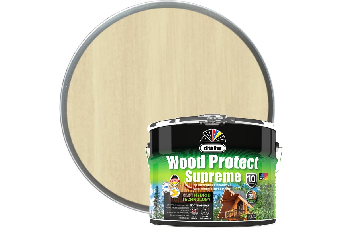 Пропитка Dufa WOOD PROTECT Supreme, бесцветная 9 л МП00-008383 ...