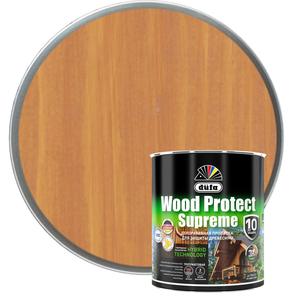 Пропитка Dufa WOOD PROTECT Supreme, сибирская лиственница 0.75 л МП00 ...