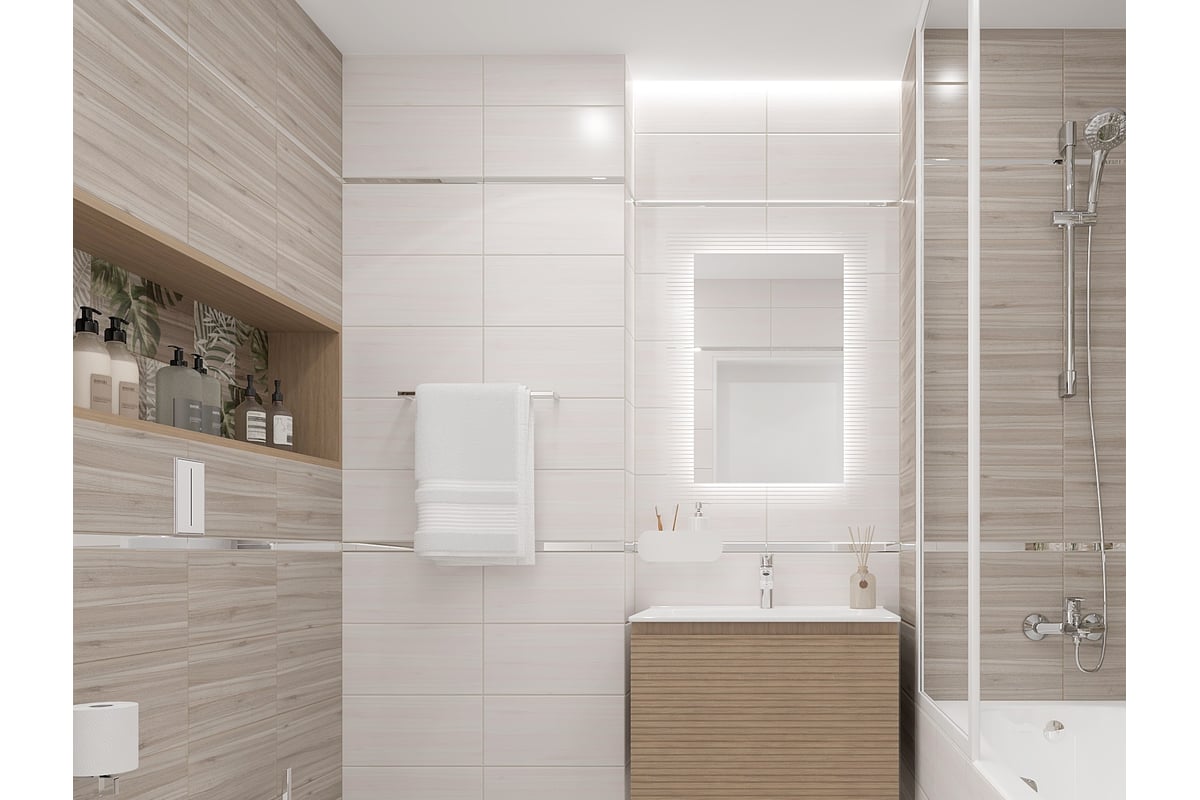 Настенная керамическая плитка LAPARET Organic (табачный; 20x40 см; 15 шт.) х9999278239 ...