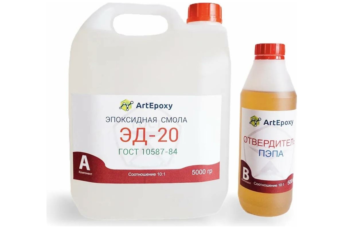 Эпоксидная смола ArtEpoxy ЭД-20 (5 кг; с отвердителем ПЭПА 500 гр) ВИ ...