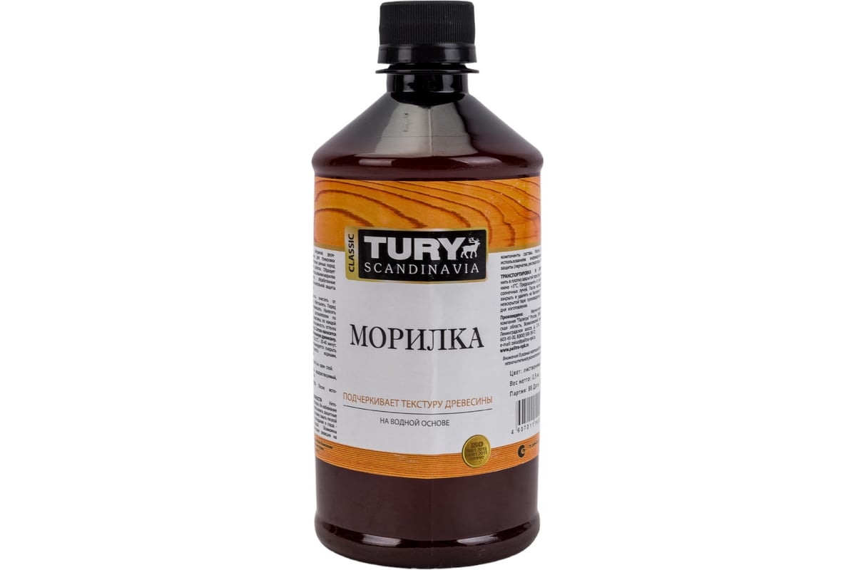 Деревозащитная морилка TURY лиственница, 0,5 л 2004573 - выгодная цена ...