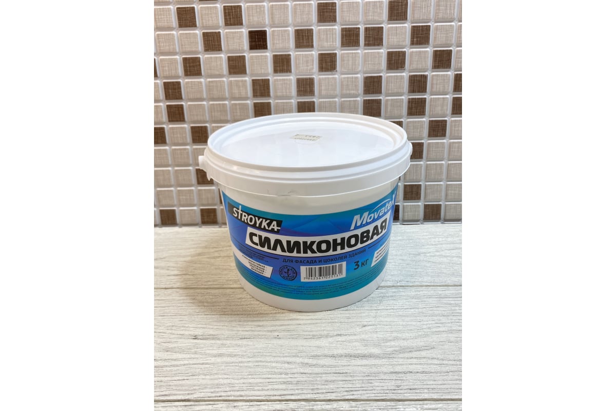 Водоэмульсионная краска Movatex Stroyka силиконовая, 3 кг Т94937 ...