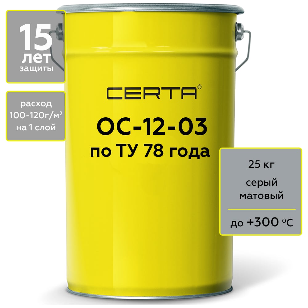 Термостойкая грунт-эмаль Certa ОС-12-03 по ТУ 84-725-78 ...