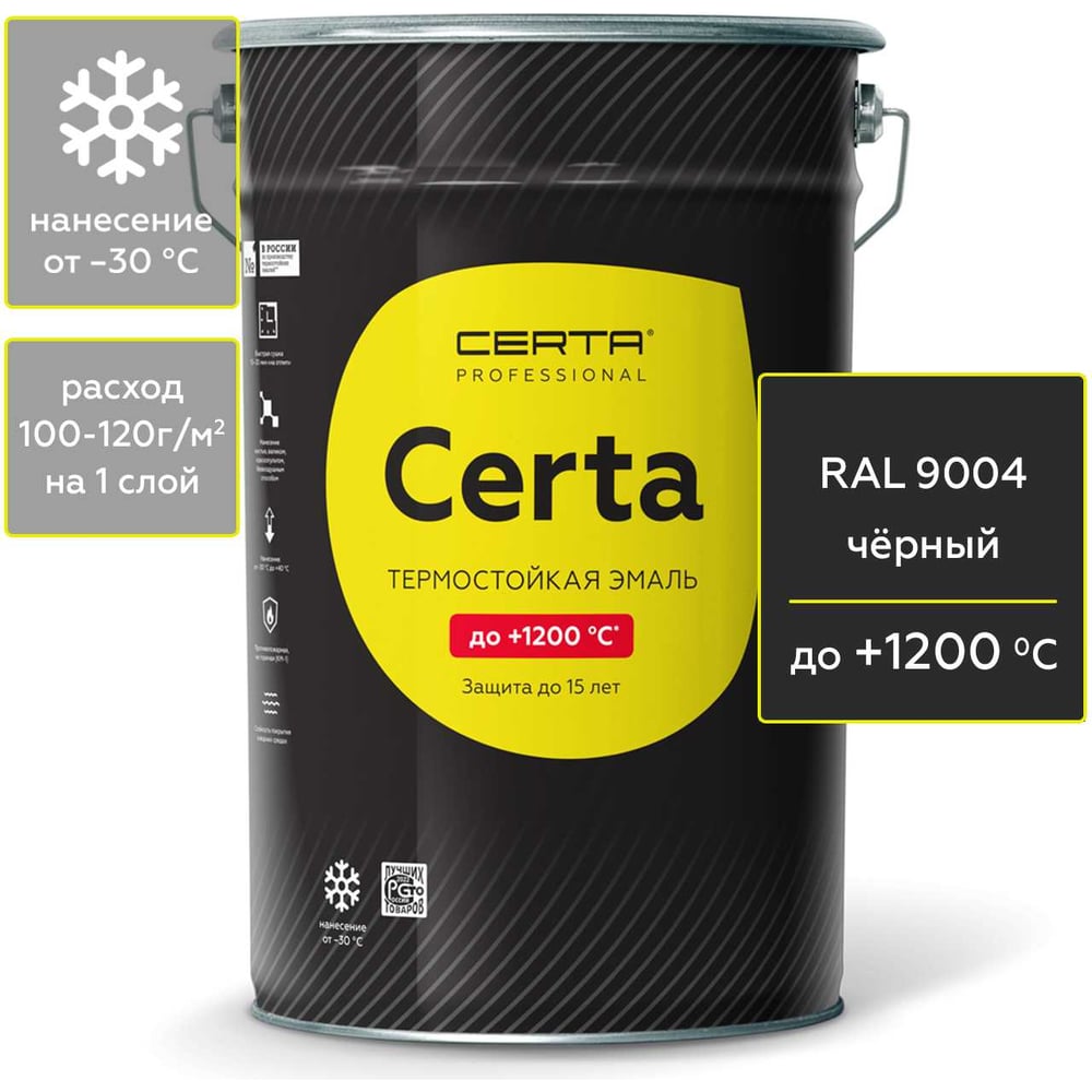 Термостойкая краска Certa для металла, печей, мангалов, радиаторов ...
