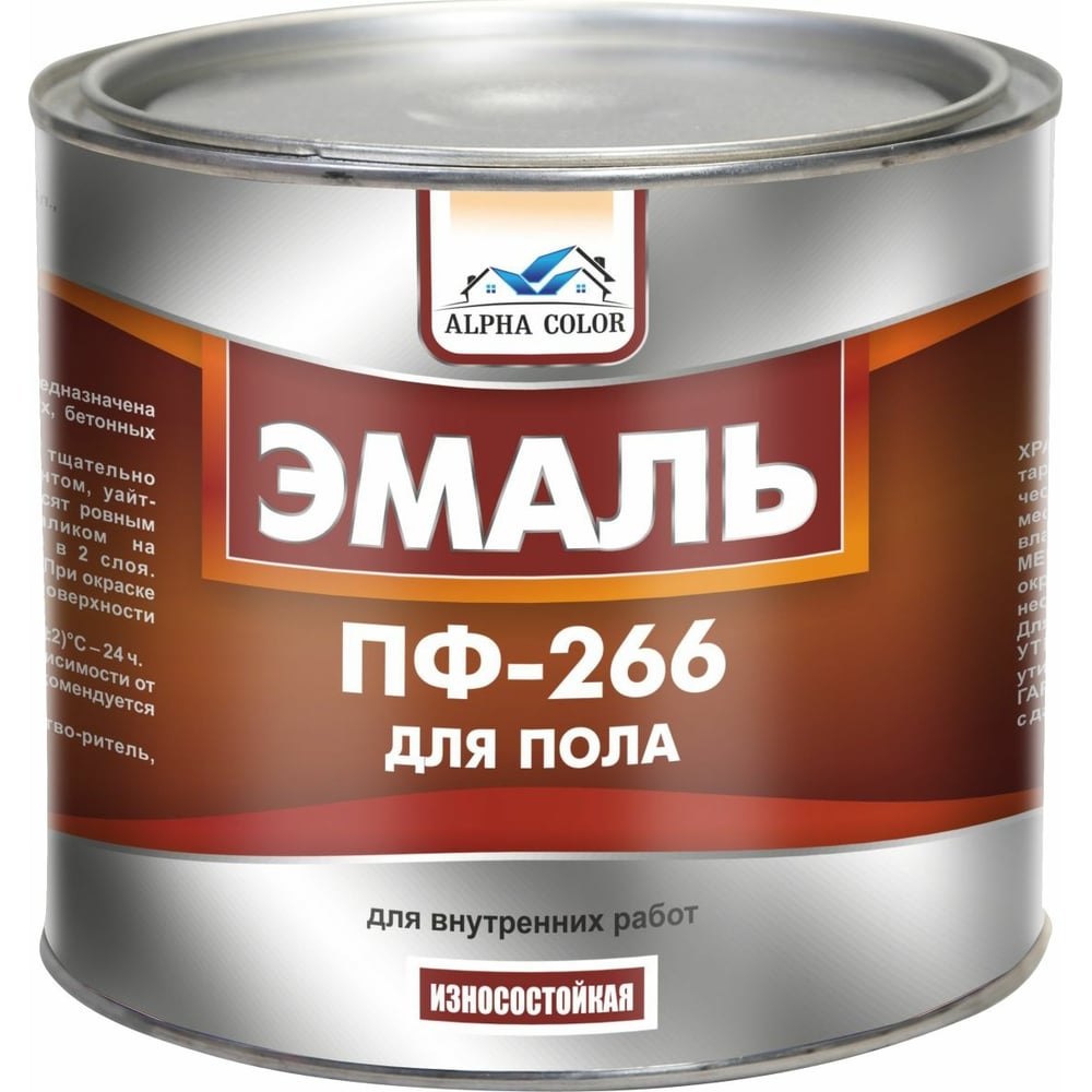 Эмаль для пола Alpha Color ПФ-266, золотисто-коричневый, 2.7 кг 34800 ...