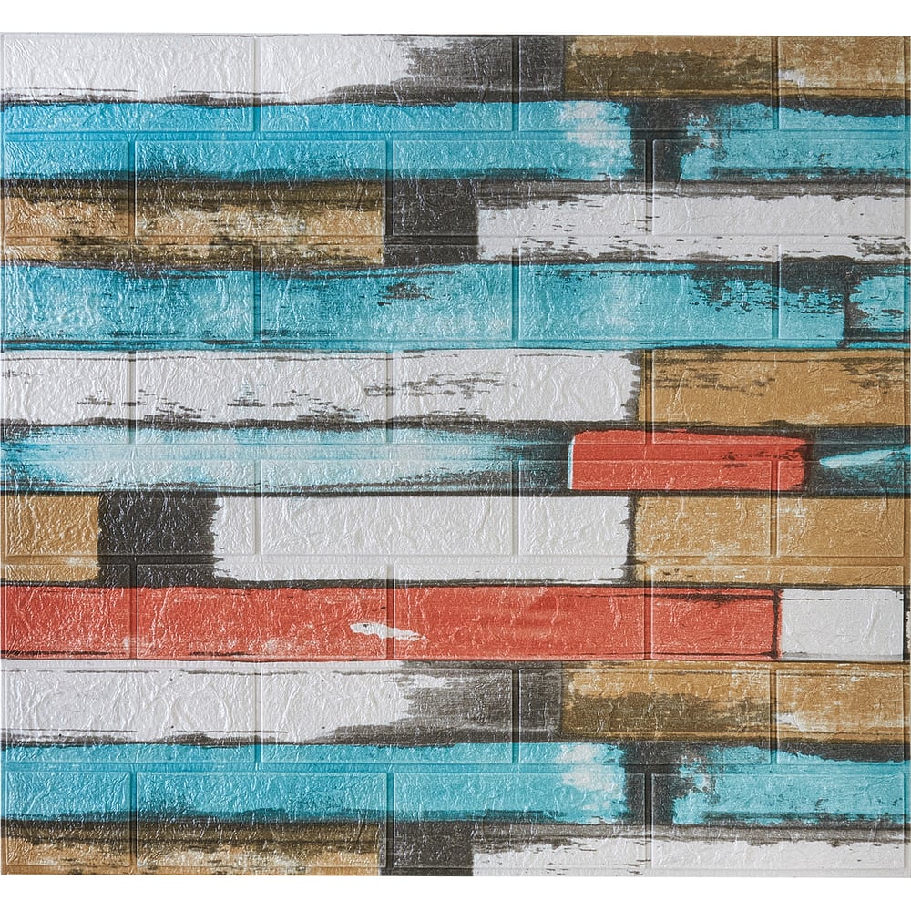 Мягкая самоклеящаяся 3D панель LAKO Деревянная кладка 9, рулон, 70x600 ...