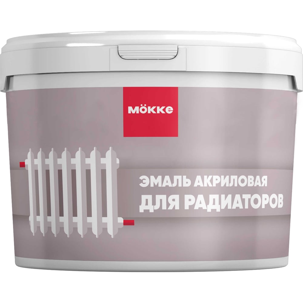 Акриловая эмаль MÖKKE мат. для радиаторов, белый 0, 4 кг, 7445 ...