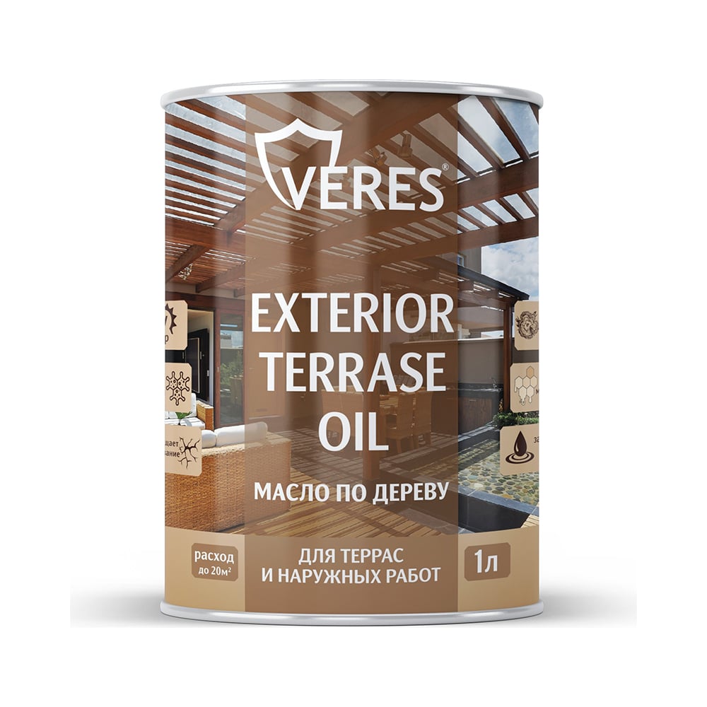Масло для дерева VERES exterior terrase oil, 1 л, тик 255548 - выгодная ...