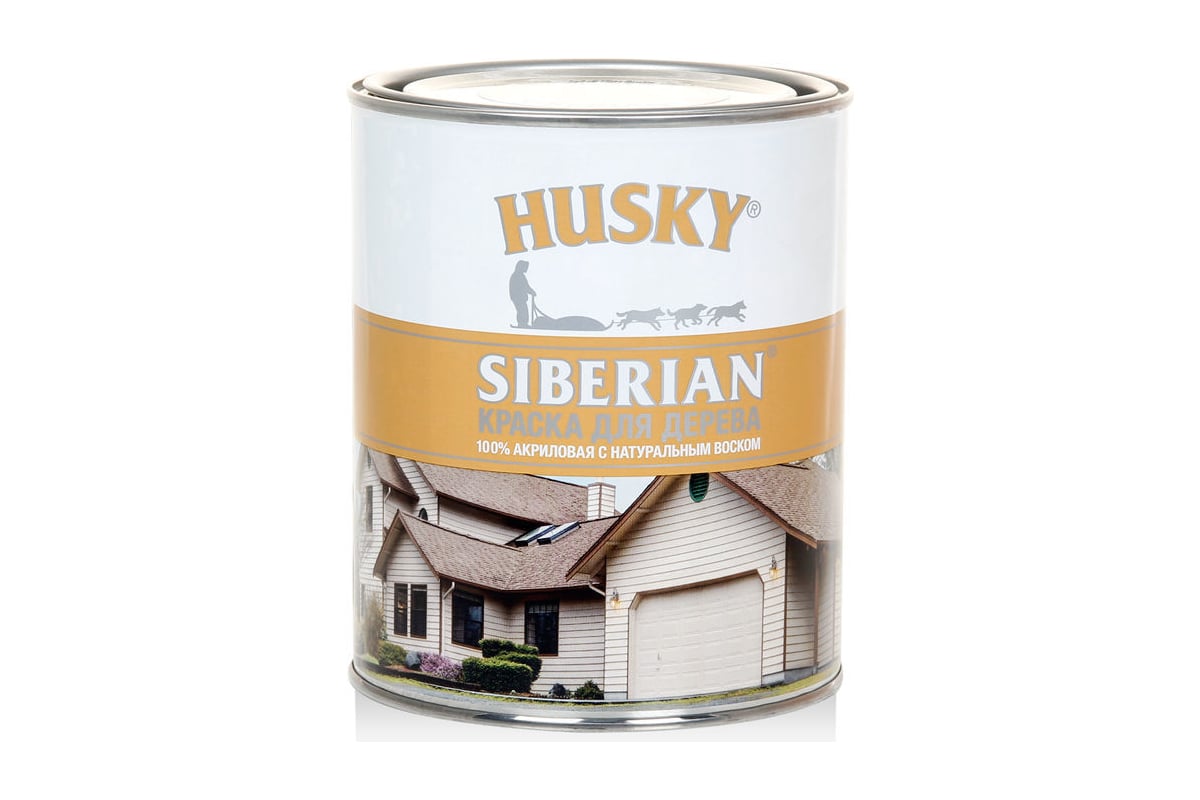 Акриловая краска для дерева HUSKY SIBERIAN темно-зеленый RAL 6020, 0.9 ...