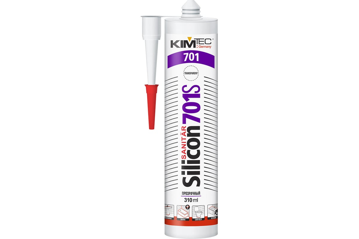 Силиконовый санитарный герметик KIM TEC бесцв. 701S 280мл 11613827 - выгодная цена, отзывы ...