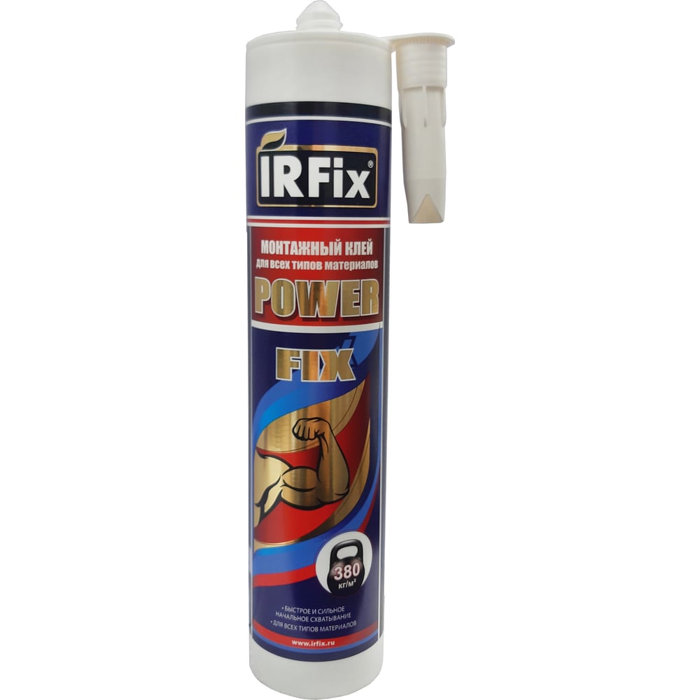 Монтажный клей IRFIX POWER FIX MS белый, 290 мл, мс-полимер 20038 ...